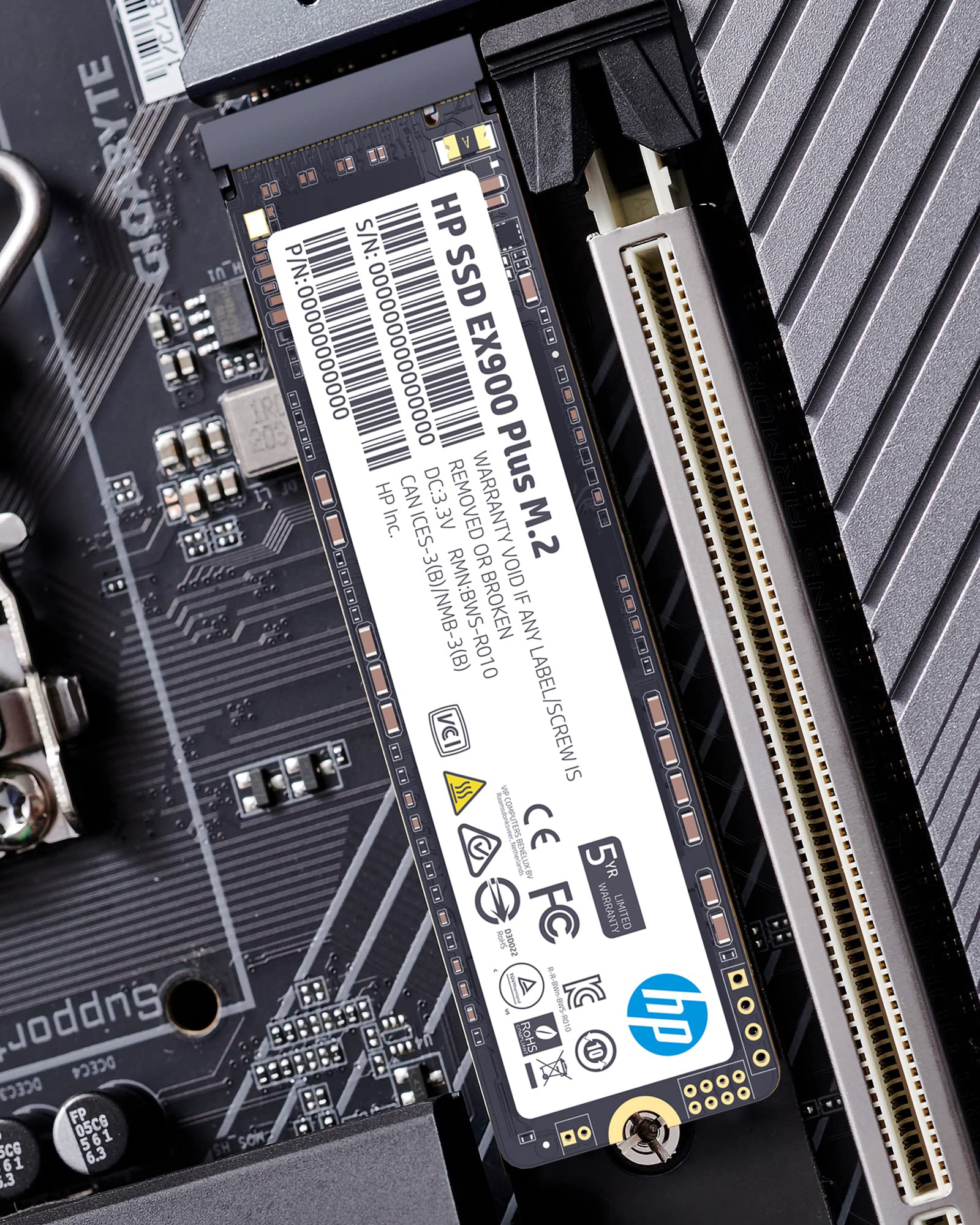 HP EX900 Plus 512GB NVMe PCIe M.2 Interface SSD, GEN 3 x 4, 8 Gb/s, 2280 3D NAND PC Internal Solid State Hard Drive Up to 3200 MB/s - 35M33AA#ABA