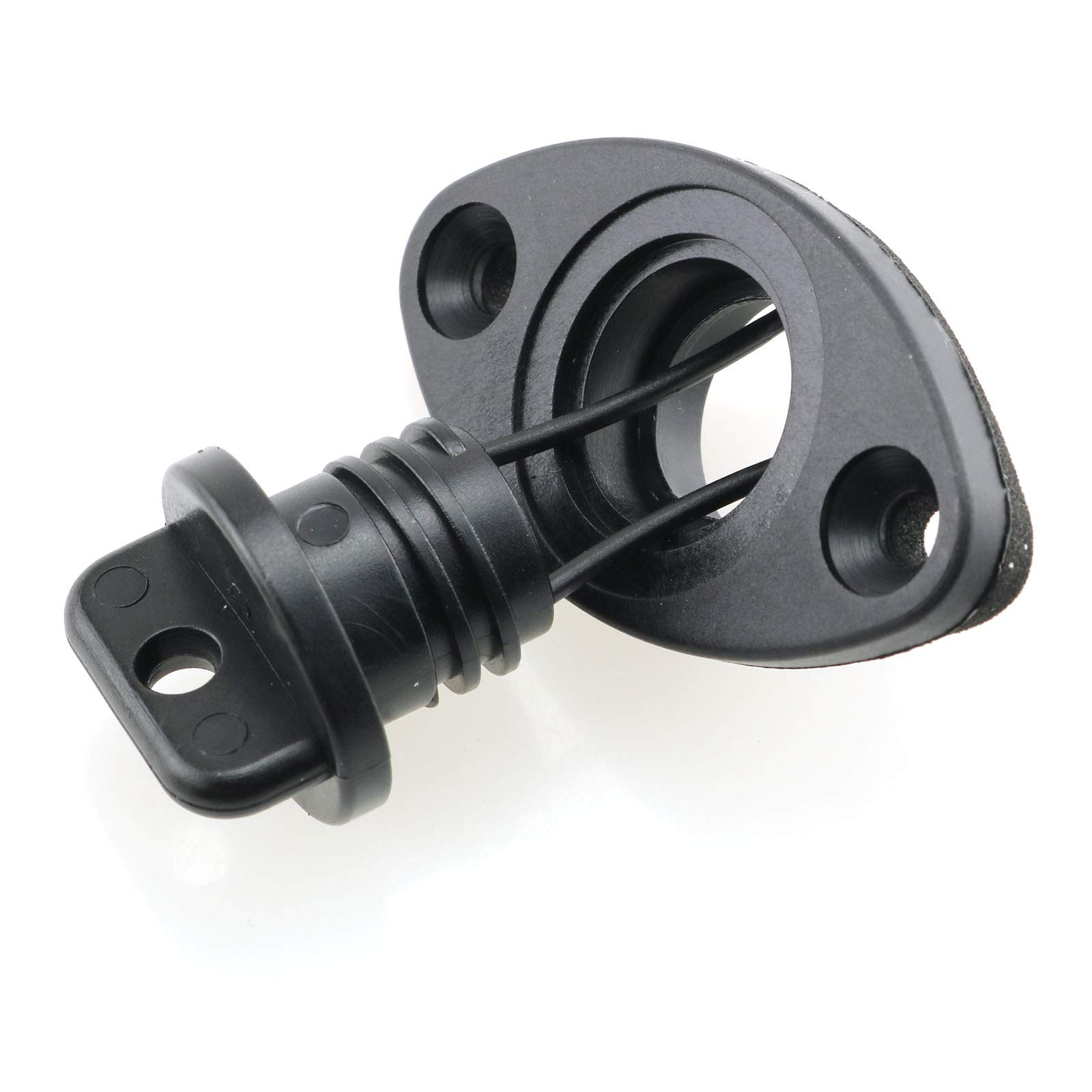 E-outstanding 2 Pcs Kayak Canoe Boat Course Thread Drain Plug Handle Base Pad Eye Double Hole Rope Buckle with 4 Screws