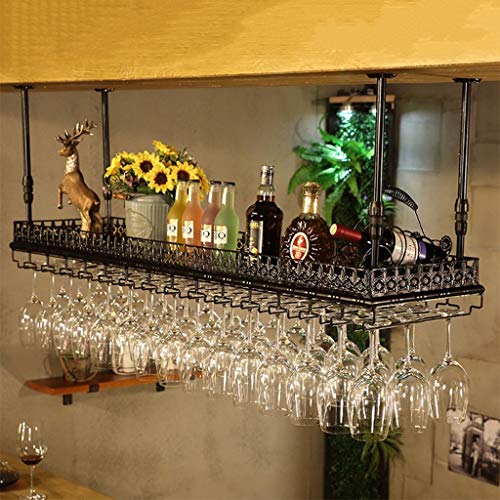 Iron Creative Simplicity Wall Mounted Wine Holder European-Style Tilted/Straight Wine Rack Red Wine Champagne Bottle Display Stand Rack Organizer J1030, PIBM, Black, 60 * 35cm