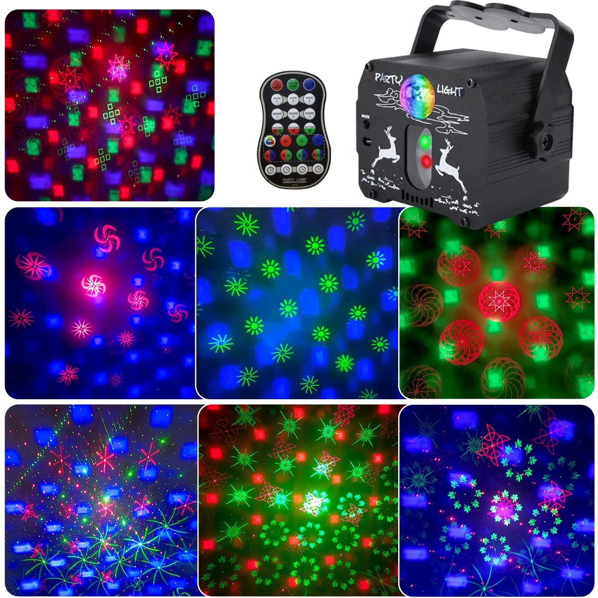 Disco Lights,Sound Activated and Time Function DJ Disco Stage Party Lights 60 Different Patterns DJ Lights for Birthday Party Gift Wedding KTV Bar