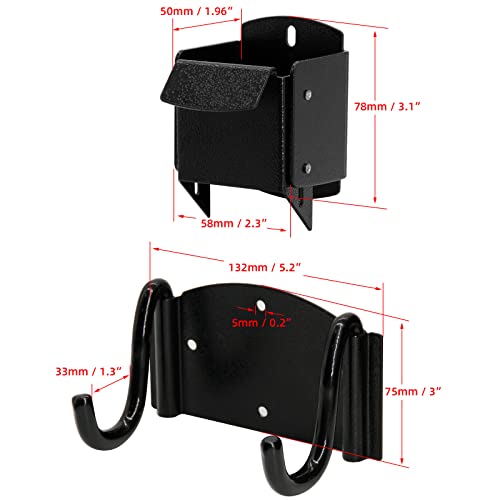 Wheelbarrow Holder,Wheelbarrow Hanger Holder for Garage Wall,Wheelbarrow Storage Bracket,for Fits Most Wheelbarrow,Folding Chair,Black