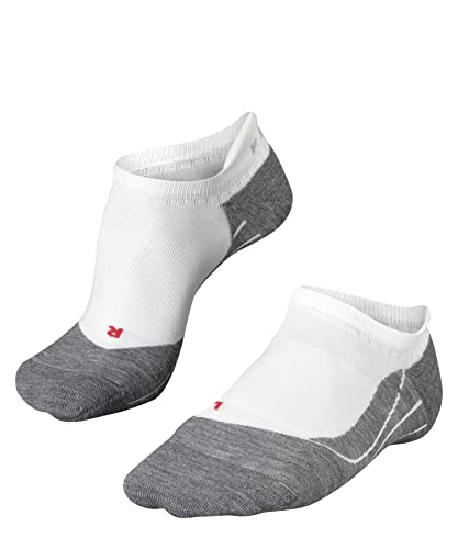 FALKE Women's RU4 Endurance Invisible Running Socks, No Show, Medium Cushion, Breathable Quick Dry, Organic Cotton, White (White-Mix 2020), 5-6, 1 Pair