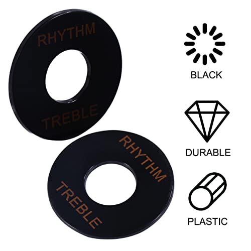 ERINGOGO Guitar Accessories 4 Pcs Plastic Switch Rhythm Treble Ring Guitar Toggle Switch Plate Guitar Toggle Switch Washer Plates Toggle Marker Switch Plates