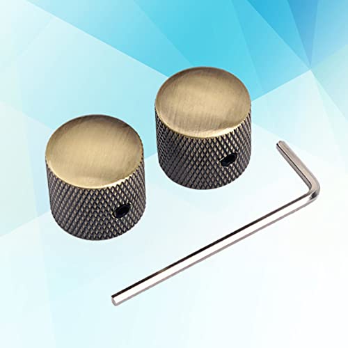 ERINGOGO Guitar Pedals 2pcs Tone Brass Keys Electronic Caps Dome Screws Bass Replacement Electric Knobs Parts Volume And Knob Control with for Guitar Metal Guitar Pedal