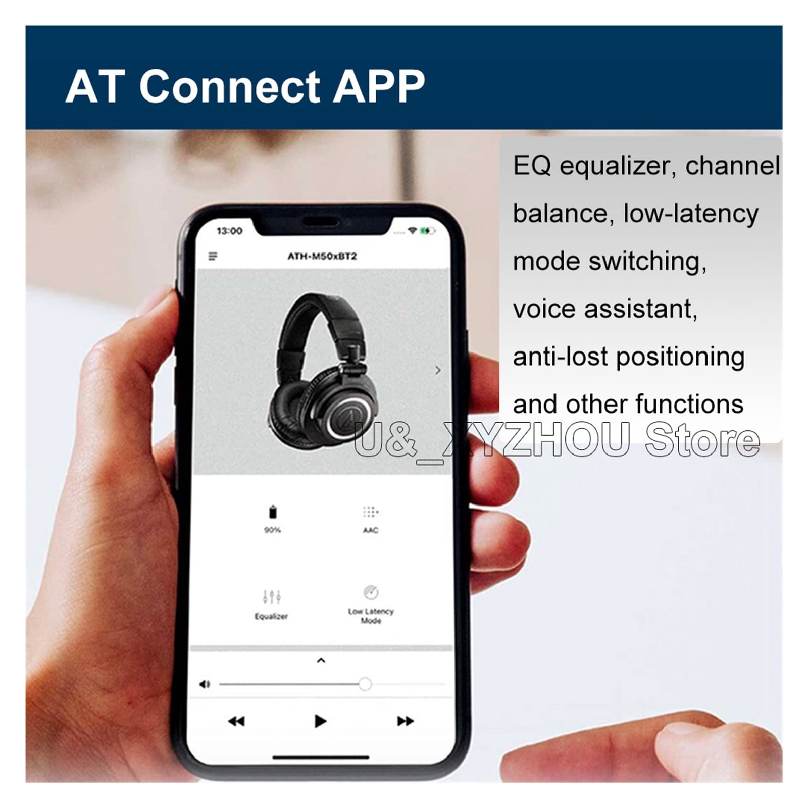 HXNINE Original ATH-M50xBT2 DS Bluetooth Headphones Limited Edition Professional Monitor Headset,Over-Ear Closed-Back Dynamic Earphones