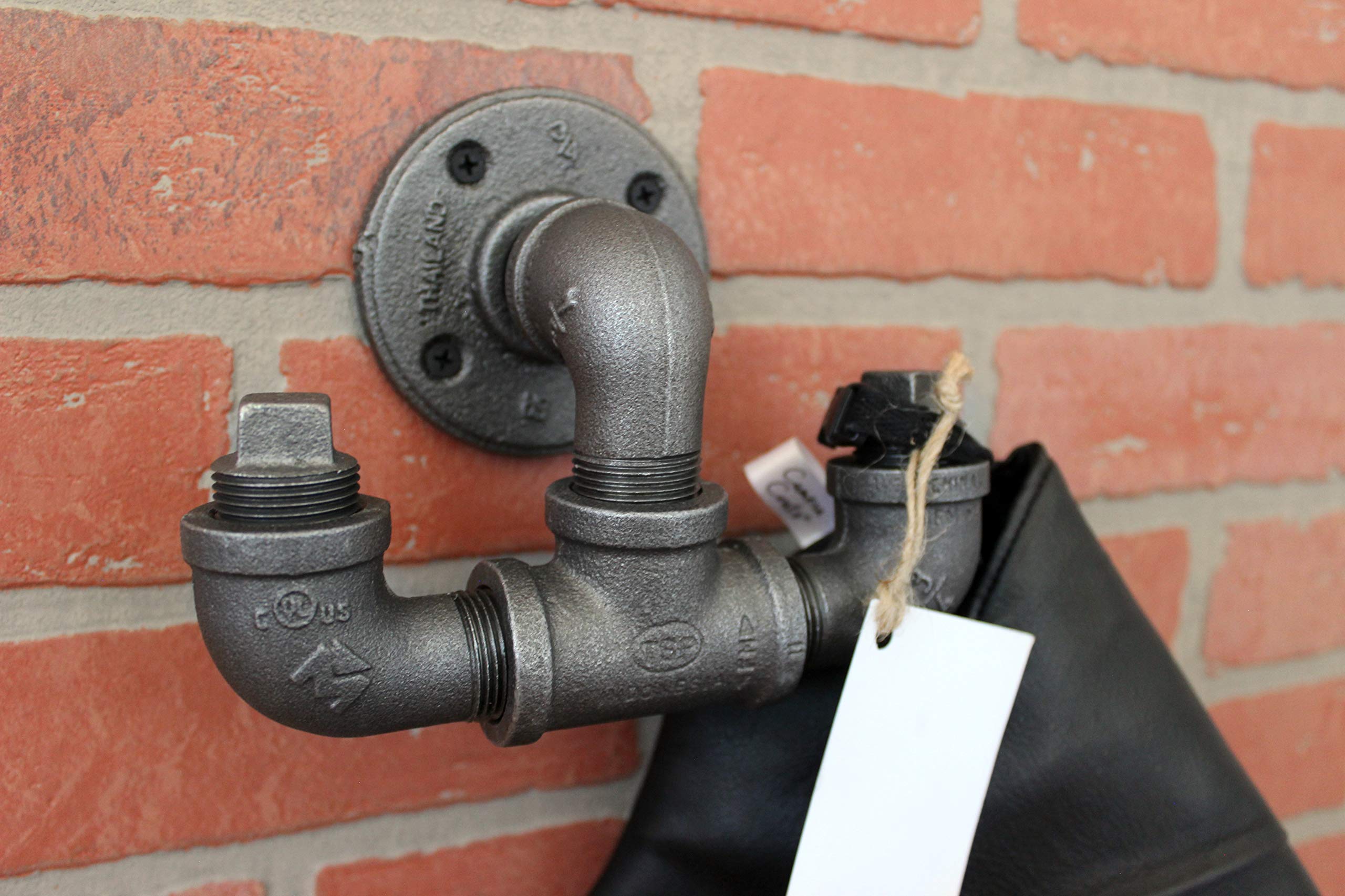 Industrial Pipe Hooks - Black pipe coat hook, towel hook, industrial wall hook, rustic coat rack, hanger, entryway hat hook