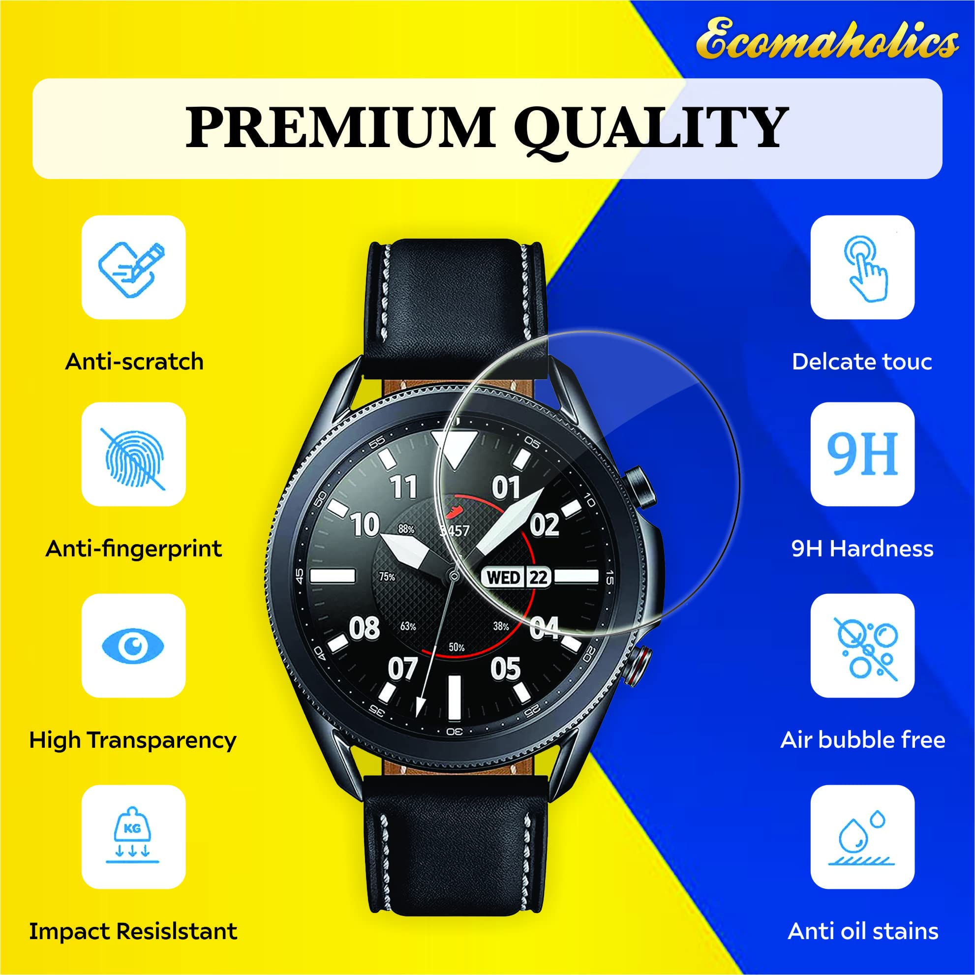 Ecomaholics 4 Pack compatible with Fossil Men´s Collider Hybrid Smartwatch Screen protector, Anti Scratch, Self healing, bubble free Military-Grade Soft HD Clear TPU flexible film