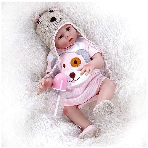 SGTD Silicone Baby Doll, 18-Inch Silicone Dolls, Handmade Silicone Realistic Girl Dolls, E
