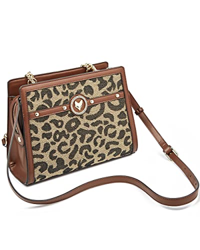 FOXLOVER Fashion Chain Shoulder Bag for Women Ladies Leopard Pattern Handbag Purse