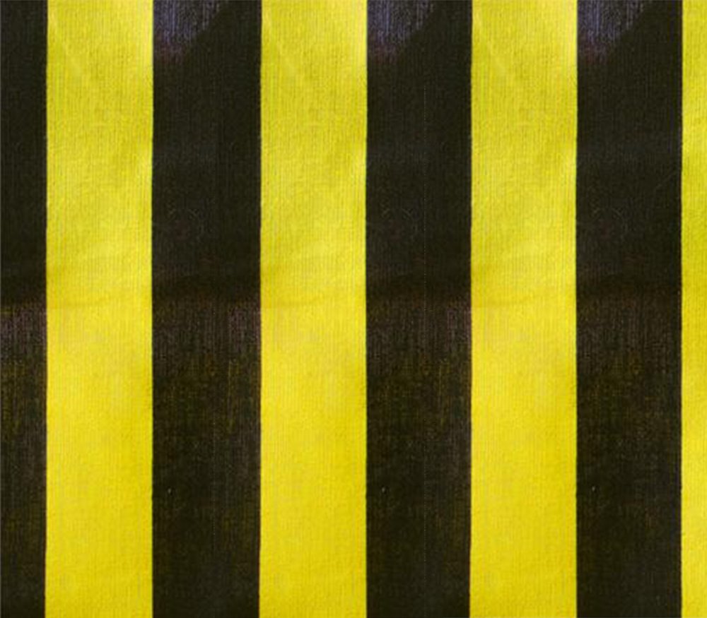 Polycotton Fabric Printed Medium Stripes Yellow Black / 60" Wide/Sold by The Yard