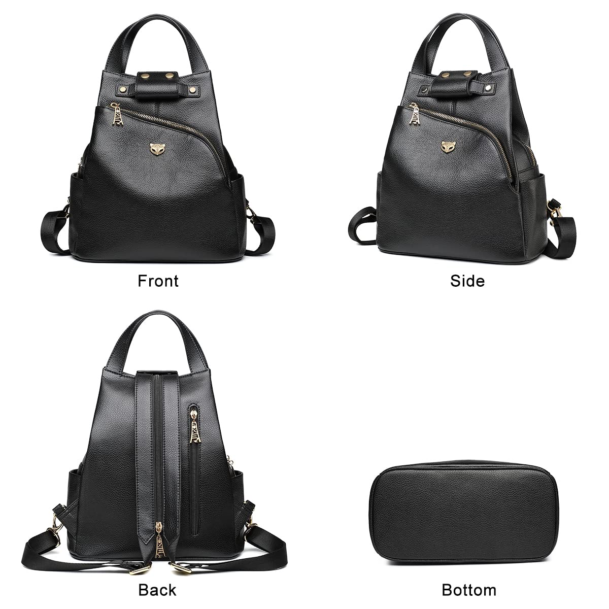 FOXLOVER Genuine Leather Backpack Purses for Women Ladies Fashion Designer Small Travel Bag Mini Daypack
