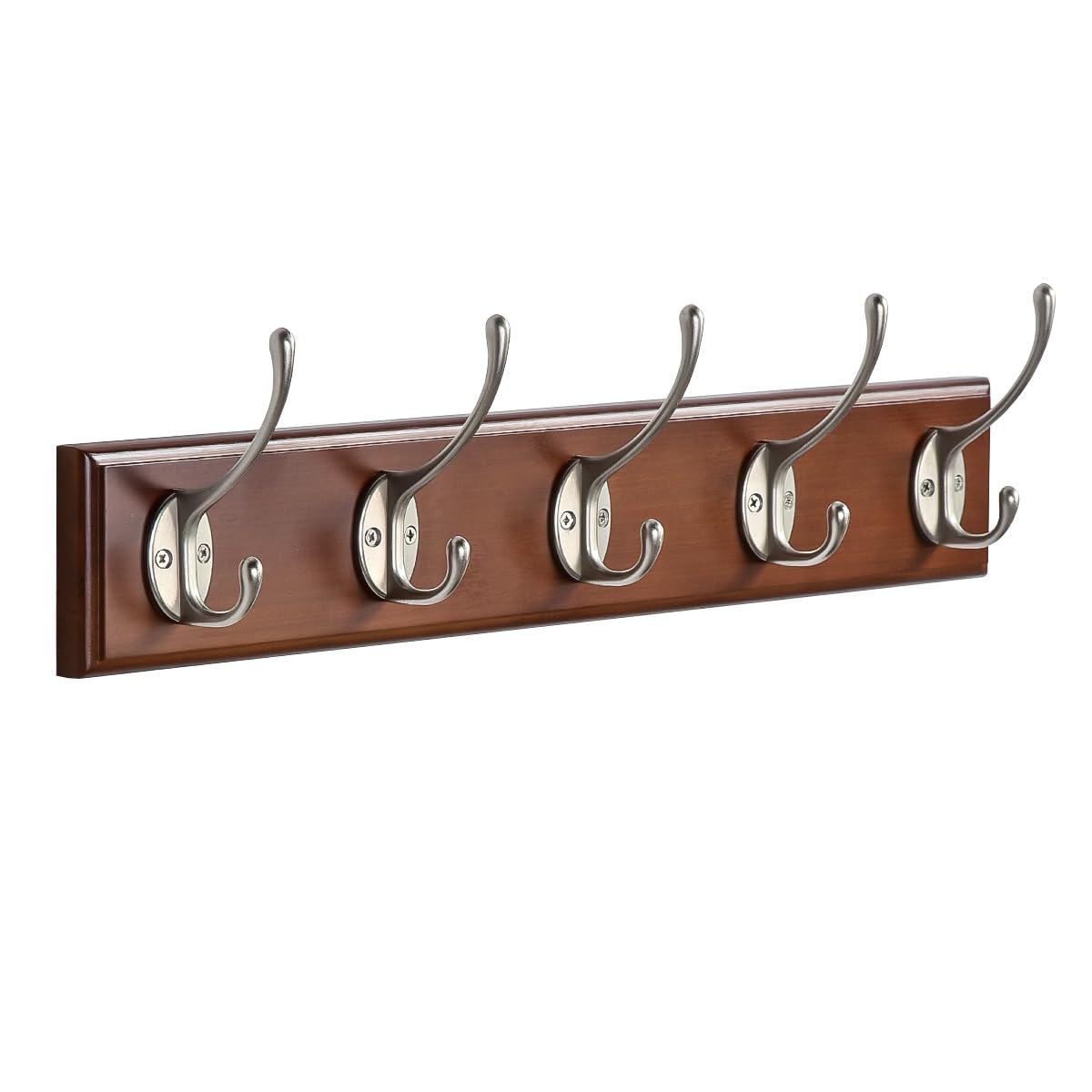 JYL HOME Wall Mount Bamboo Coat Rack, 17 Inch 5 Double Hooks, Pink and Gold