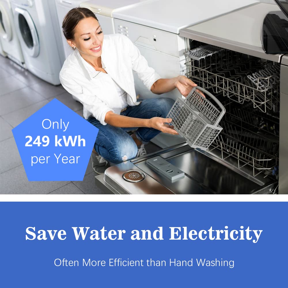 Dishwasher, Kalamera 24 inch Built in Dishwasher with 12/14 Place Settings, 6 Wash Cycles and 4 Temperature + Sanitized Option, Energy Save with Low Water Consumption and Quiet Operation - White