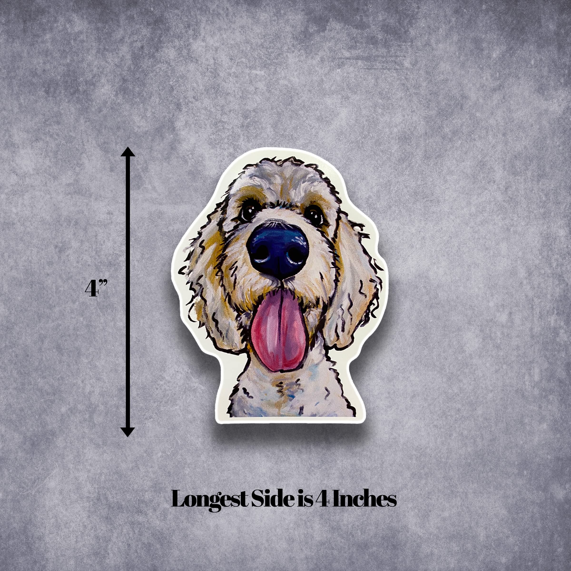 Golden Doodle Sticker-set of two, Cute Doodle Vinyl Sticker, Golden Doodle Sticker for Car or Laptop