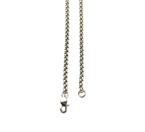 Dubai Collections Box Round Rolo Chain 3mm Fine 14k White Gold Necklace Women Men Jewelry Strong Solid plated Clasp Gift with Lobster (22.00)