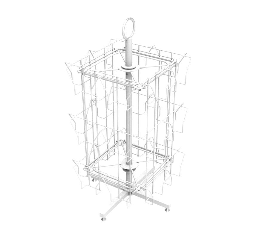 FixtureDisplays® 24 Pocket 5X7 Greeting Card Rack Post Card Birthday Christmas Holiday Display Rack Stand Countertop Tabletop Spinner Rack 15128-WHITE-NF