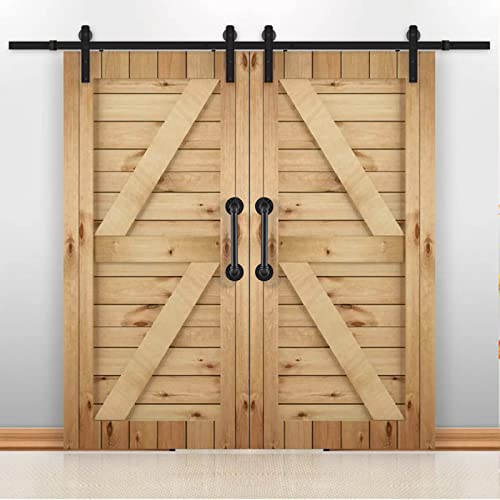 Licperron Barn Door Handle, Black Rustic Sliding Door Handles for Sliding Door, Interior Door, Garage, Towel, 2 Pack, 12 Inch