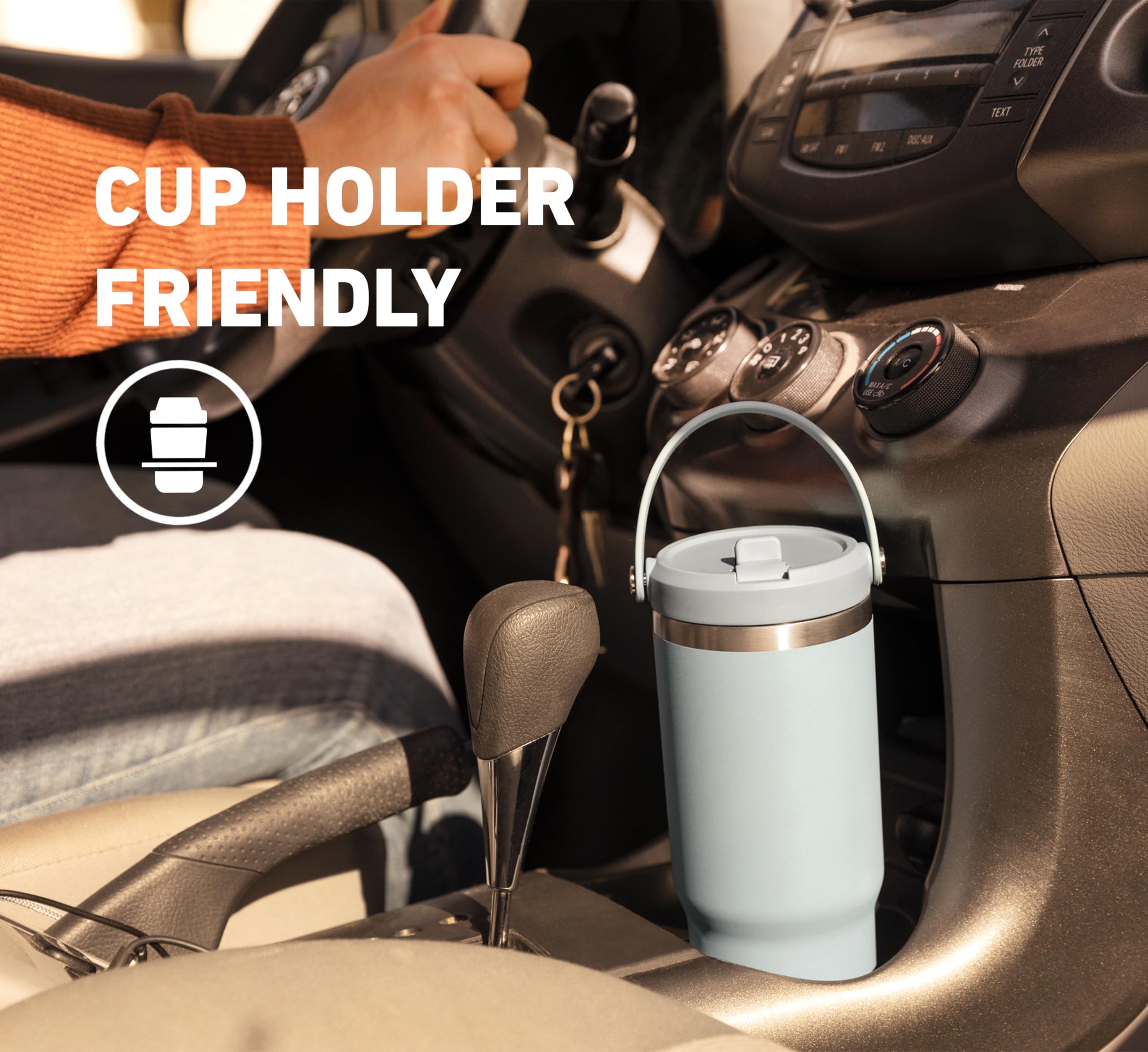 Hydrapeak Nomad 32 oz Tumbler with Handle and Straw Lid, Leakproof Tumbler, Tumbler Lid Straw, Double Insulated Tumblers, 32oz Double Insulated Cup Straw, Stainless Steel (Sage)