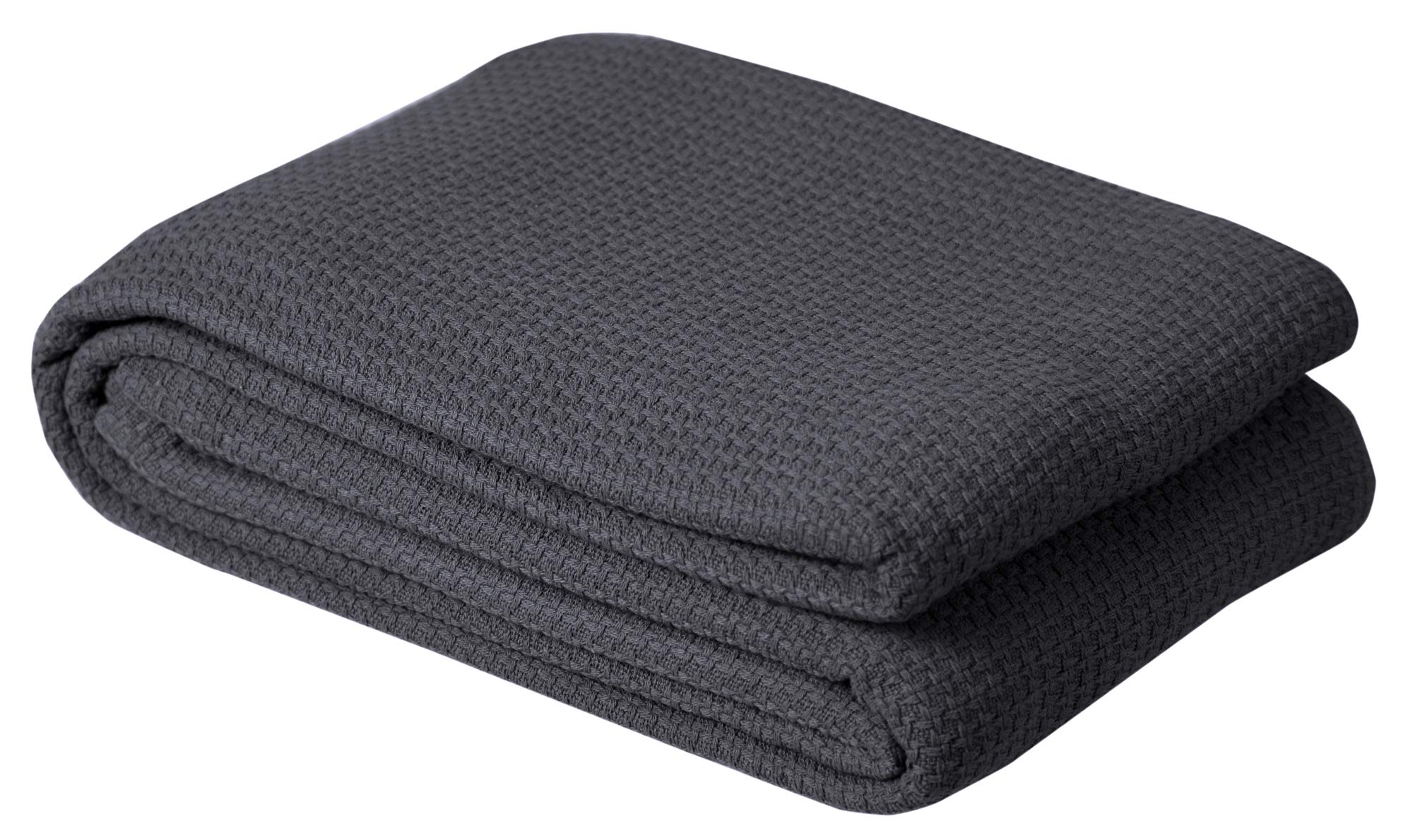 DOLLCENT 100% Soft Premium Combed Cotton Thermal Blanket– King Blankets – Soft Cozy Warm Cotton Blanket– Bed Throw Blanket– King Bed Blankets– All Season Cotton Blankets– Blue King Cotton Blankets