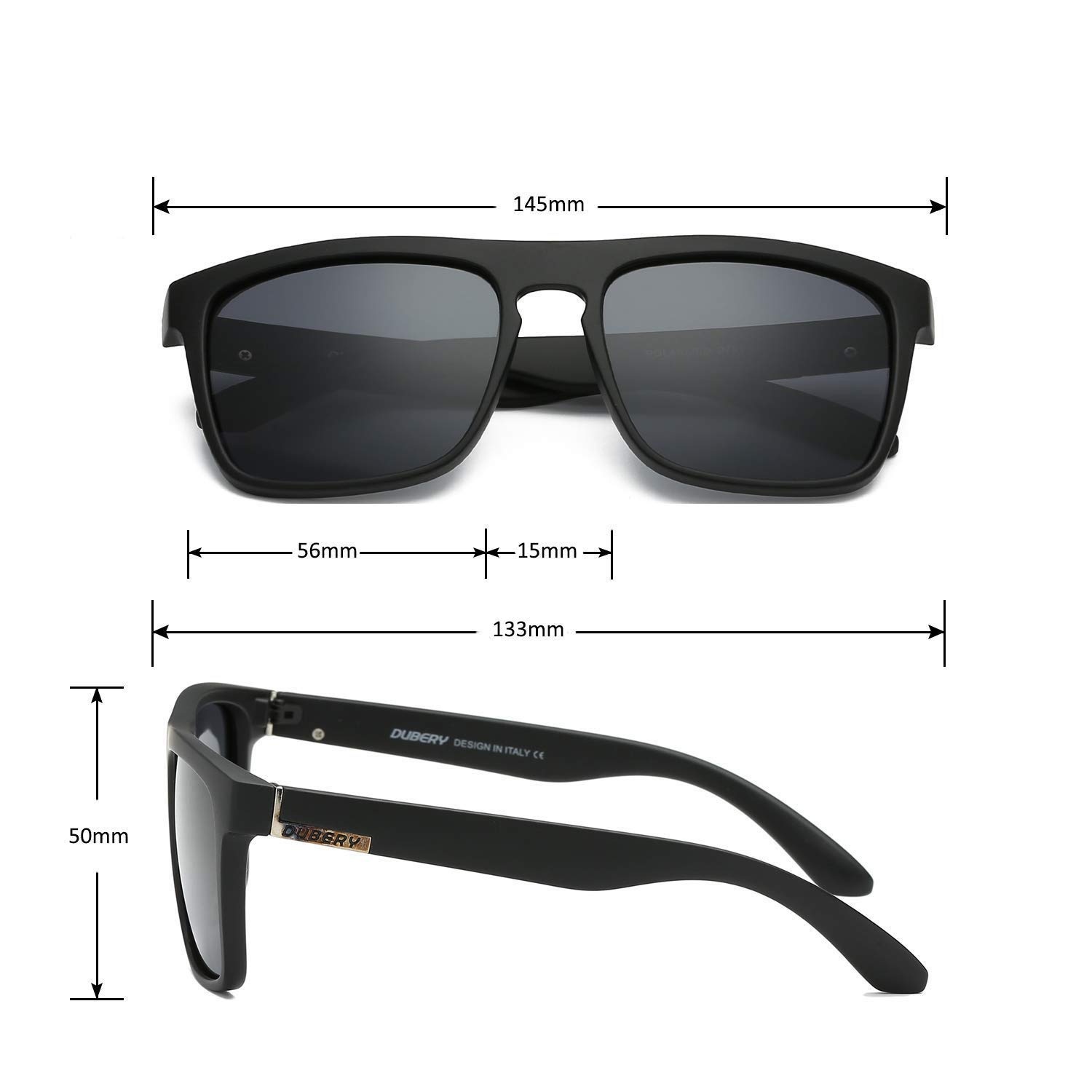 DUBERY Classic Polarized Sunglasses for Women&Men 100% UV Protection Square Fashion Sport Sunglasses