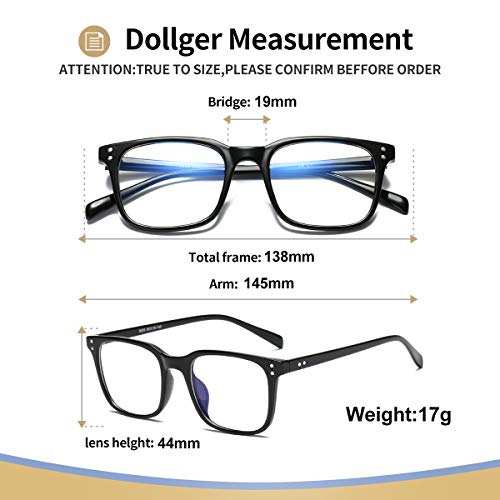 Dollger Classic Clear Lens Glasses for Women Men Non Prescription Nerd Frame Eyeglasses