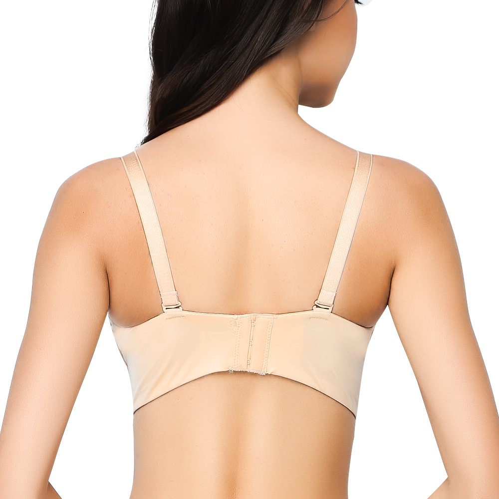 FallSweet Add Two Cups Bras Brassiere for Women Push Up Padded Unlined (Beige, 32C)