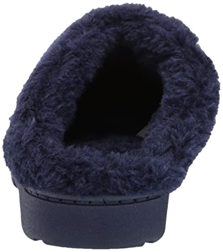 MUK LUKS Women's Polysuede Clog Slipper, Royal Blue, Large