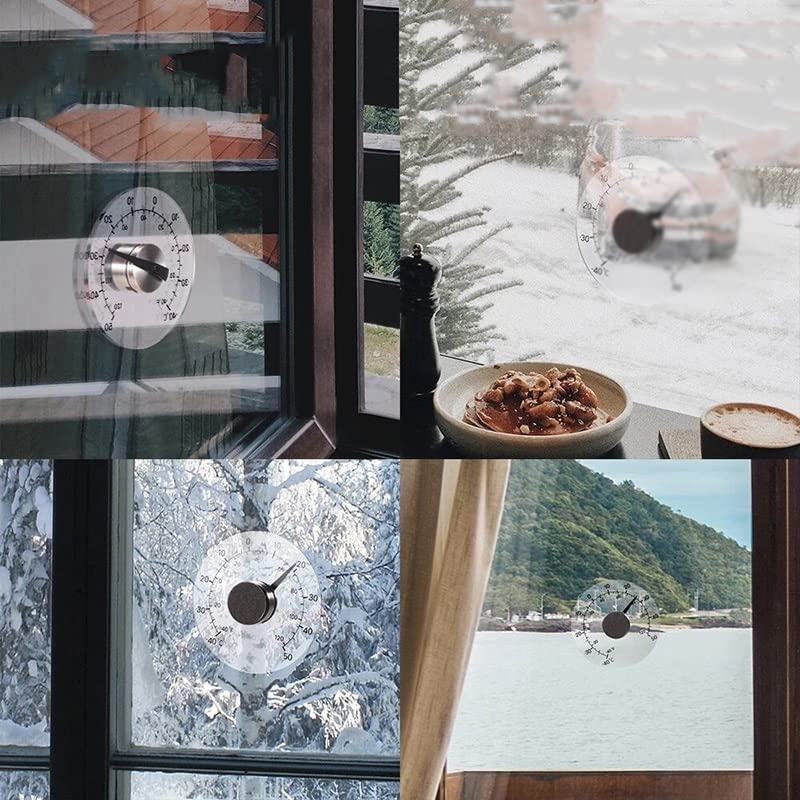 LNYHLXS Thermometer Temperature Transparent Clear Outdoor Window Thermometer Clock Weather Tool