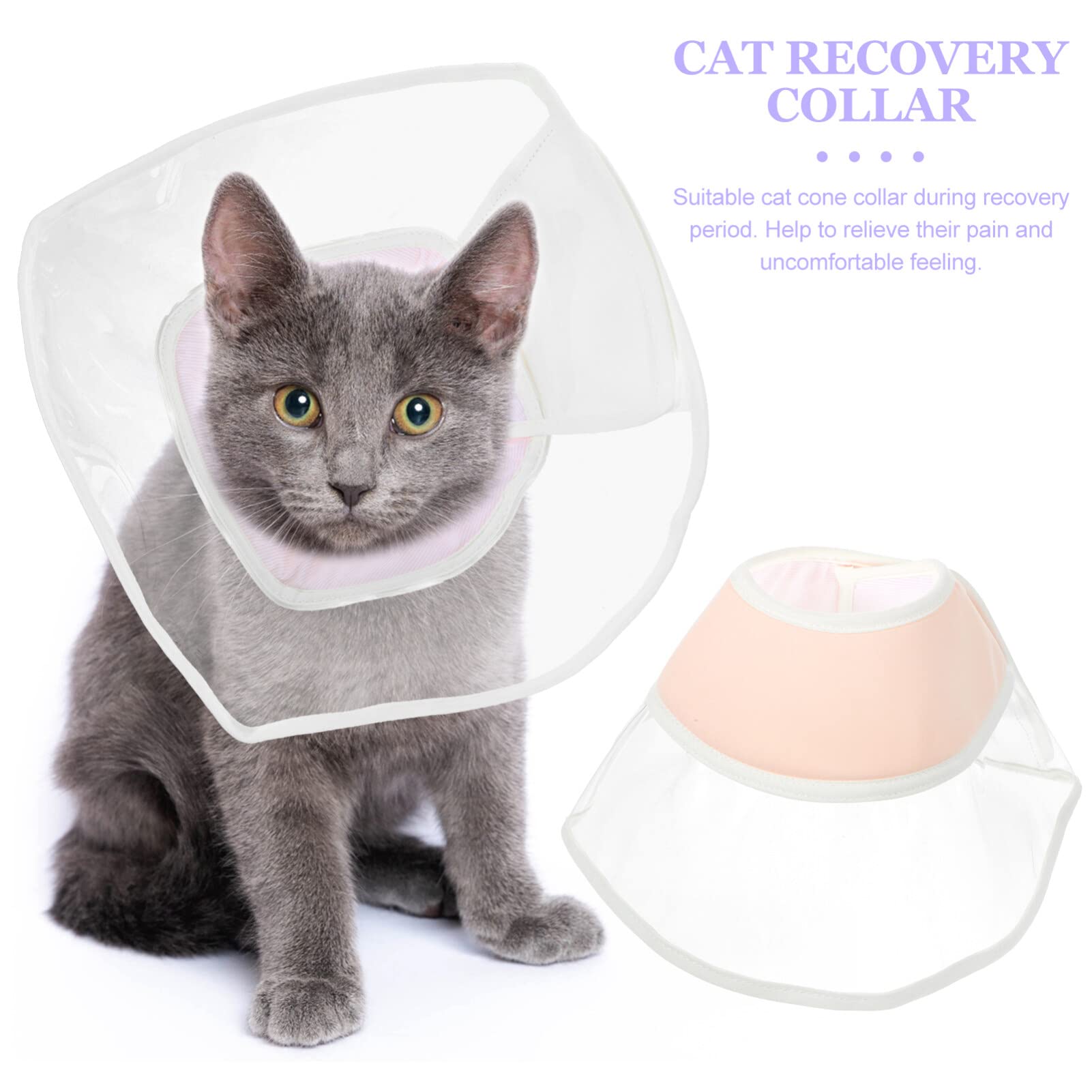 POPETPOP Compound Cone Collar Cat Neck Circle Surgery Recovery Collar Cat Neck Cone Dog Cone Pet Recovery Collar Pet Supply Pet Collars Cat -Licking Collar -Scratch PVC Neck Ring