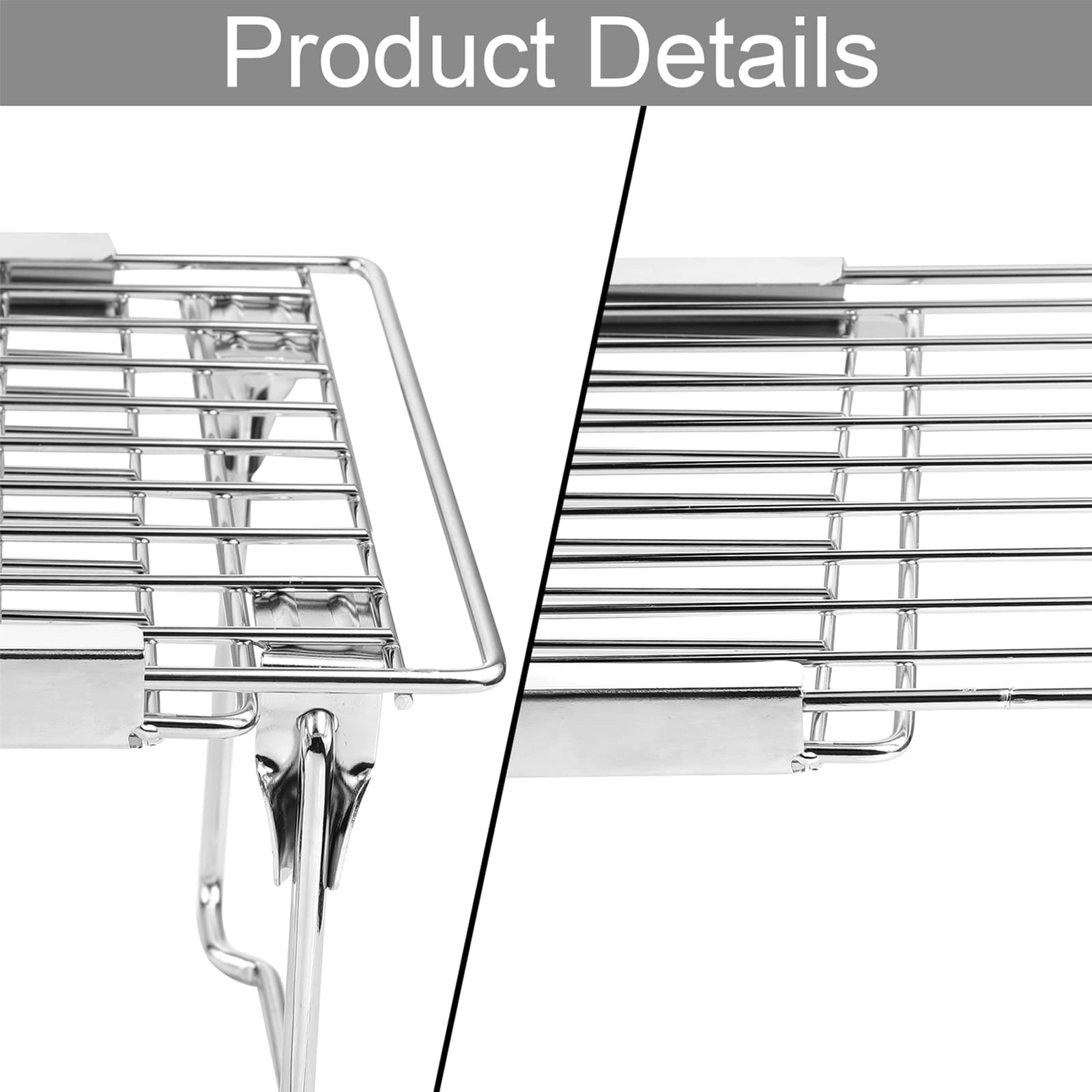 Expandable Cabinet Shelf Organizer 16.7"-24.8" Heavy Duty Freezer Shelf, Chest Freezer Organizer Bins Metal Wire Baskets
