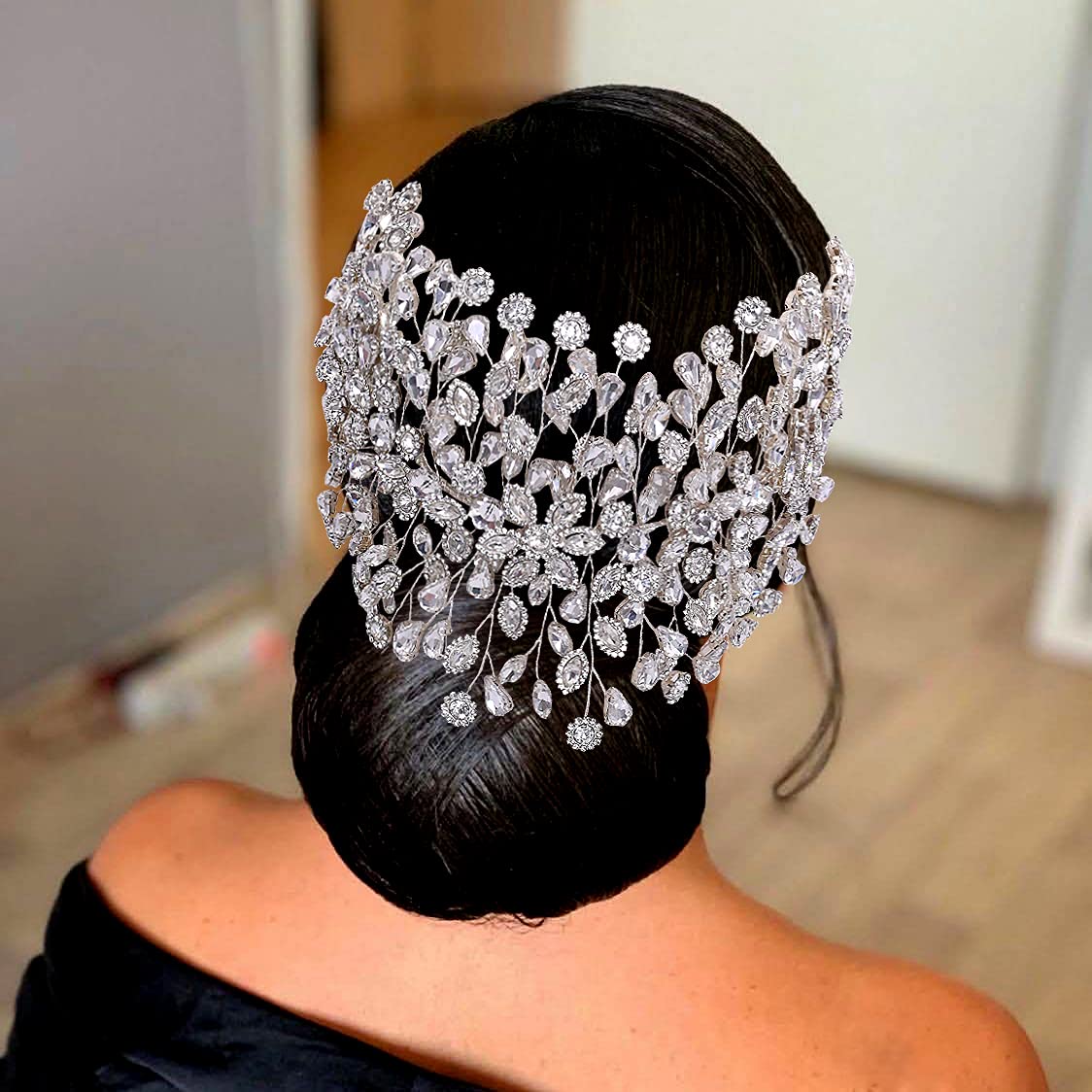 GAODESI Wedding Headband Bridal Hair Pieces Rhinestone Hair Accessories for Brides
