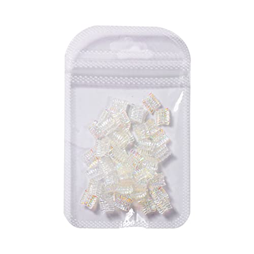 IFOTIME Nail Drill Ice Through Skirt Nail Accessories Decorative Diamond Creative DIY Nail Accessories for Woman Beads Glass (Clear, One Size)