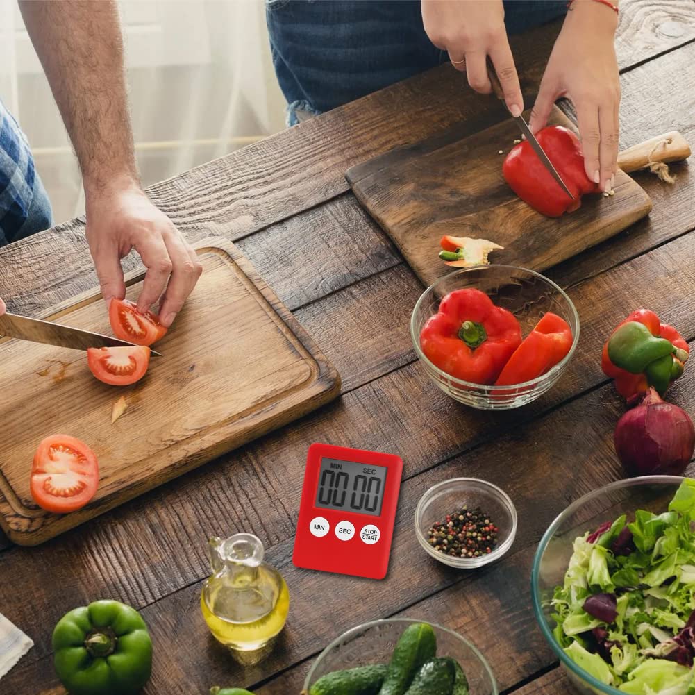 Kitchen Timer 4 PCS,Digital Magnetic Timers,4 Color Countdown Timer Classroom Stop Watches Alarm Clock for Teeth Kids Teachers Cooking Study Shower Desk Classroom Kitchen Home Gym
