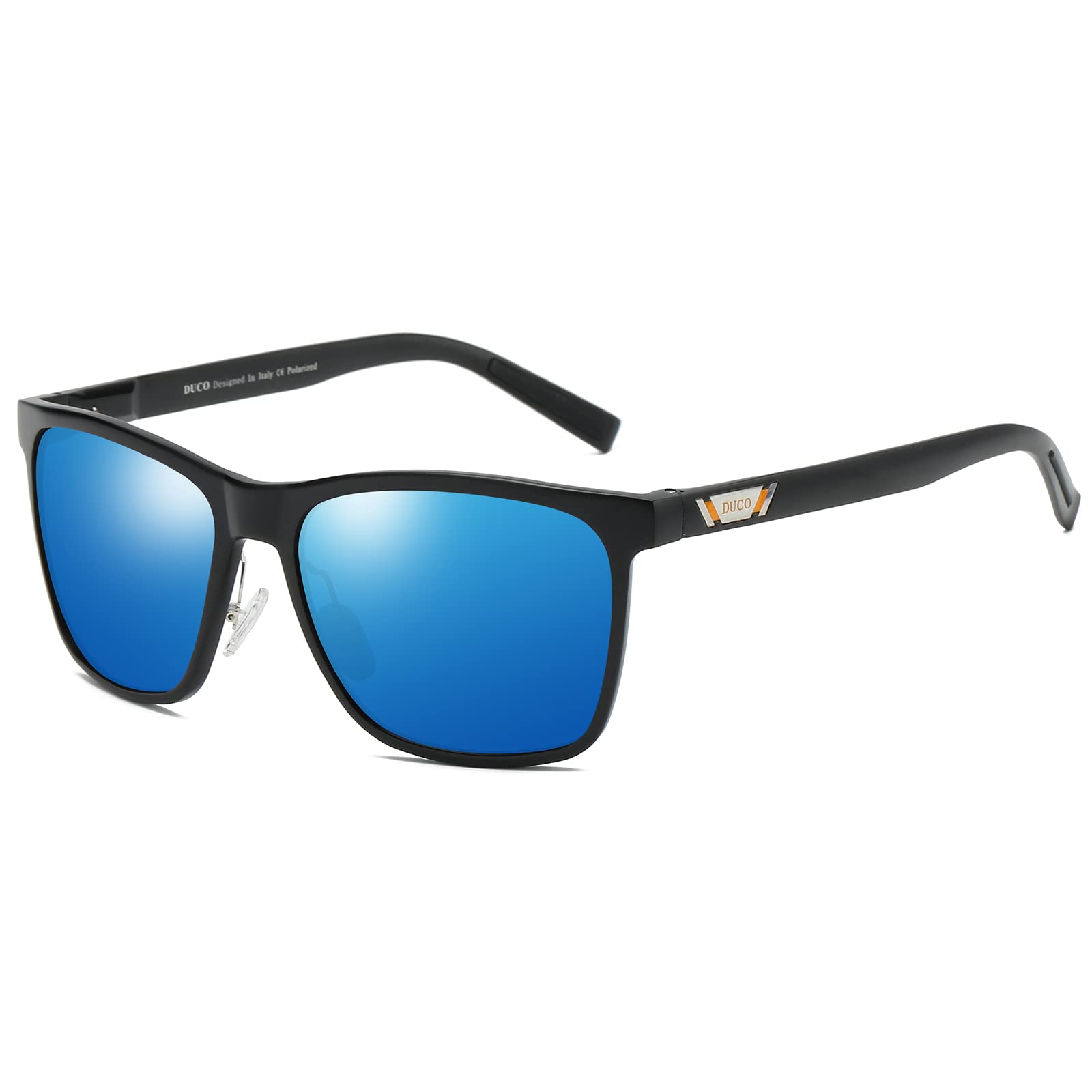 DUCO Mens Sunglasses Polarized UV Protection Retro Rectangular Frame Sun Glasses for Driving Fishing 100% UV Blocking Shades Blue 3029H
