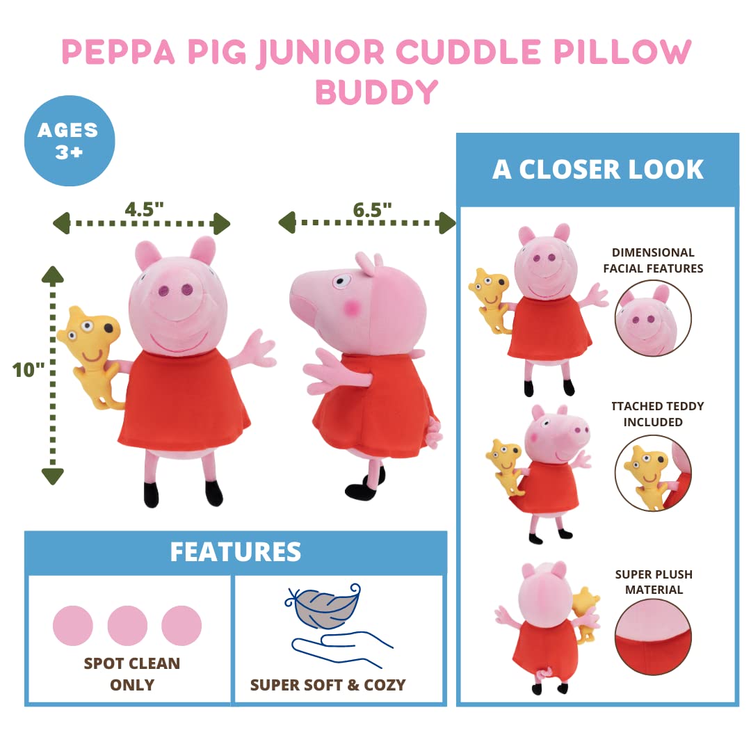 Franco Kids Bedding Super Soft Plush Junior Cuddle Pillow Buddy, Peppa Pig