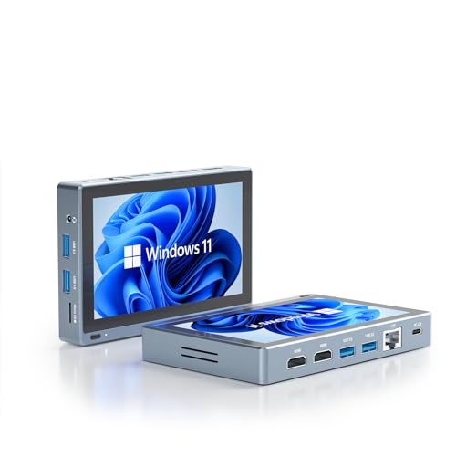 HIGOLEPC Mini PC Windows 11 Pro, 8GB RAM 128GB EMMC Celeron J4125 Processor (up to 2.7GHz) Mini Computer with IPS Screen,Small PC Support 4K HDMI Double Display, WiFi 5.0, BT5.2,Gigabit Ethernet