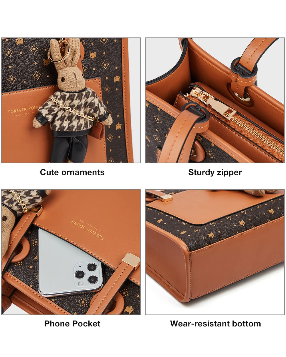 FOXLOVER Fashion Shoulder Purses for Women Ladies Designer Small Tote Bag