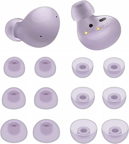 Rqker Ear Tips Compatible with Galaxy Buds 2 Earbuds, 6 Pairs S/M/L Sizes Soft Silicone Replacement Tips Earbuds Tips Eartips Compatible with Galaxy Buds 2 SM-R177, Lavender 12