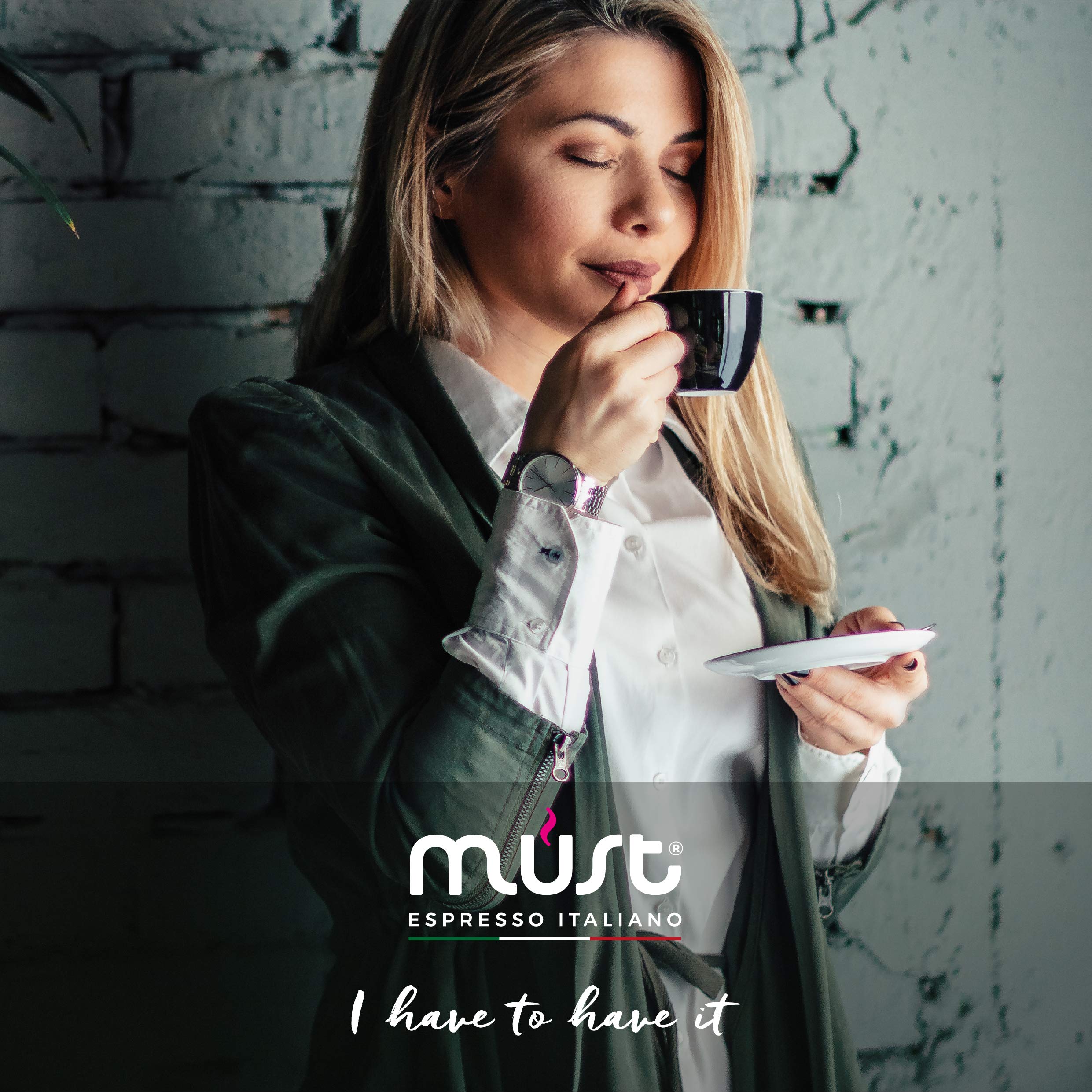MUST, 100 Coffee Capsules in 100% Recyclable Aluminum, Ristretto Blend Intensity 7/8, 10 Packs of 10 Capsules, Compatible with Nespresso Machine, Made in Italy