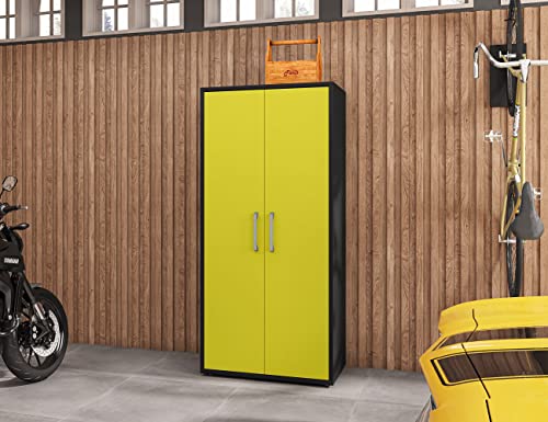 Manhattan Comfort Eiffel Garage Cabinets and Storage System, Set of 6, Yellow