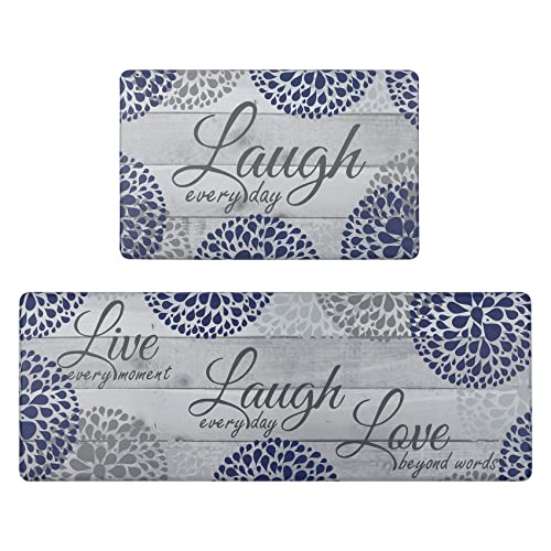 Homcomoda Kitchen Rugs Sets of 2 Non Slip Kitchen Mats for Floor Waterproof Kitchen Rugs and Mats Anti-Fatigue Standing Mats for Kitchen Work Station Sink Laundry.