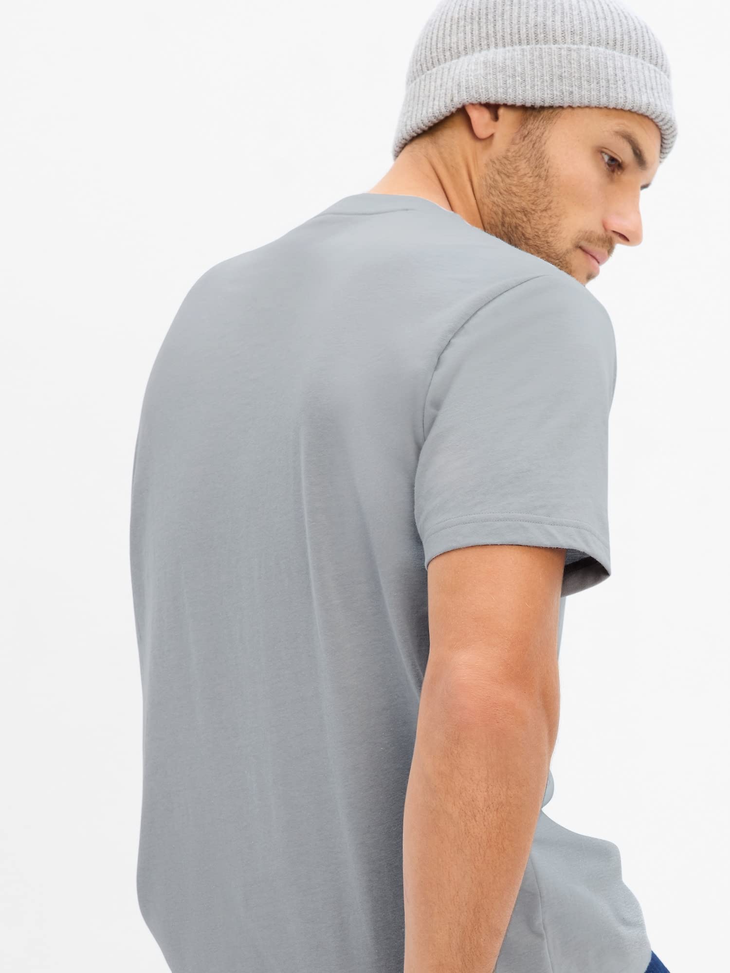 GAP Mens Pocket Tee T Shirt, Crystal Blue Dusk, Medium US