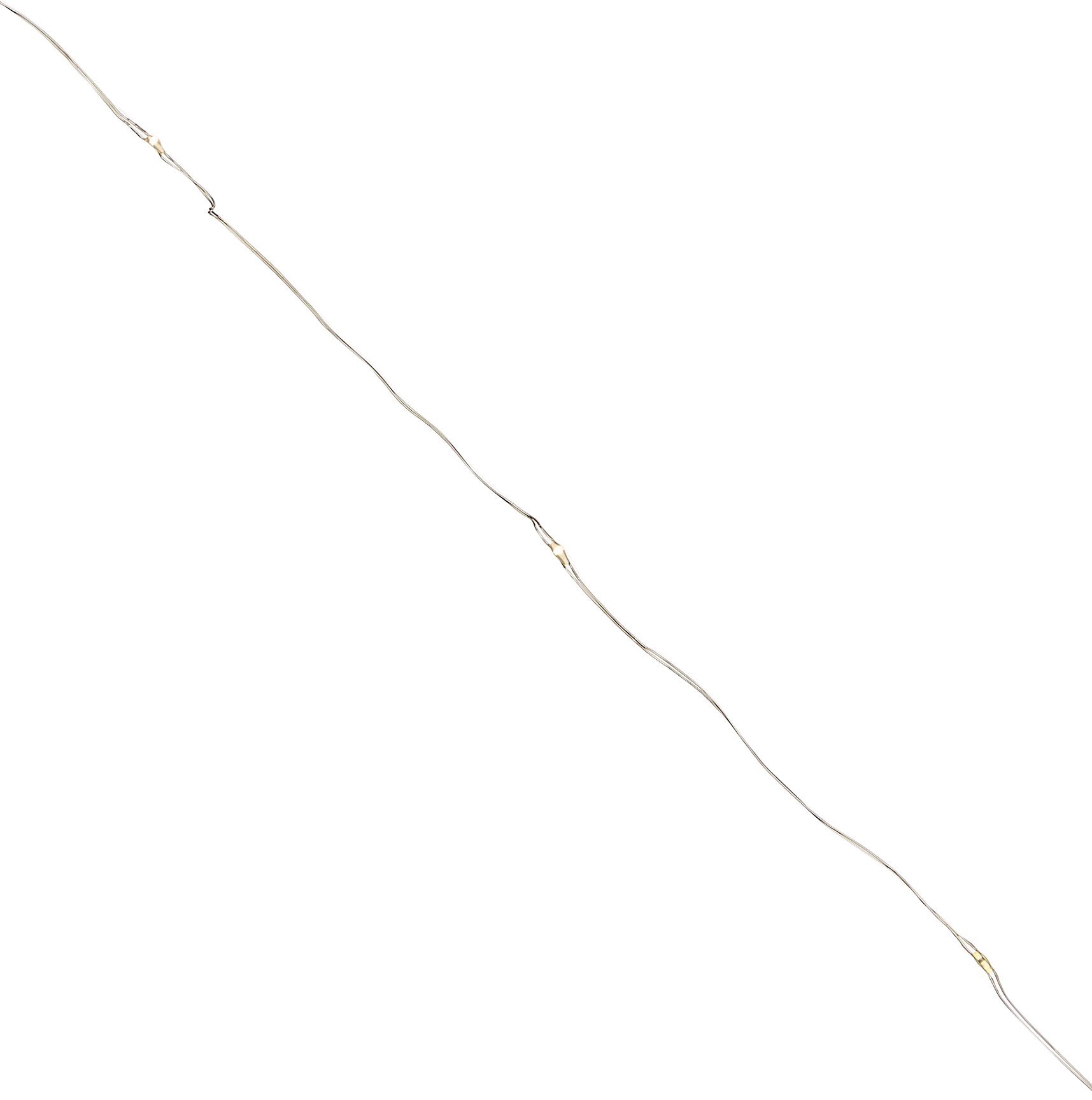 Gerson 38624-60 Light 20' Silver Wire Warm White Battery Operated Outdoor LED Micro Miniature Christmas Light String Set with Timer