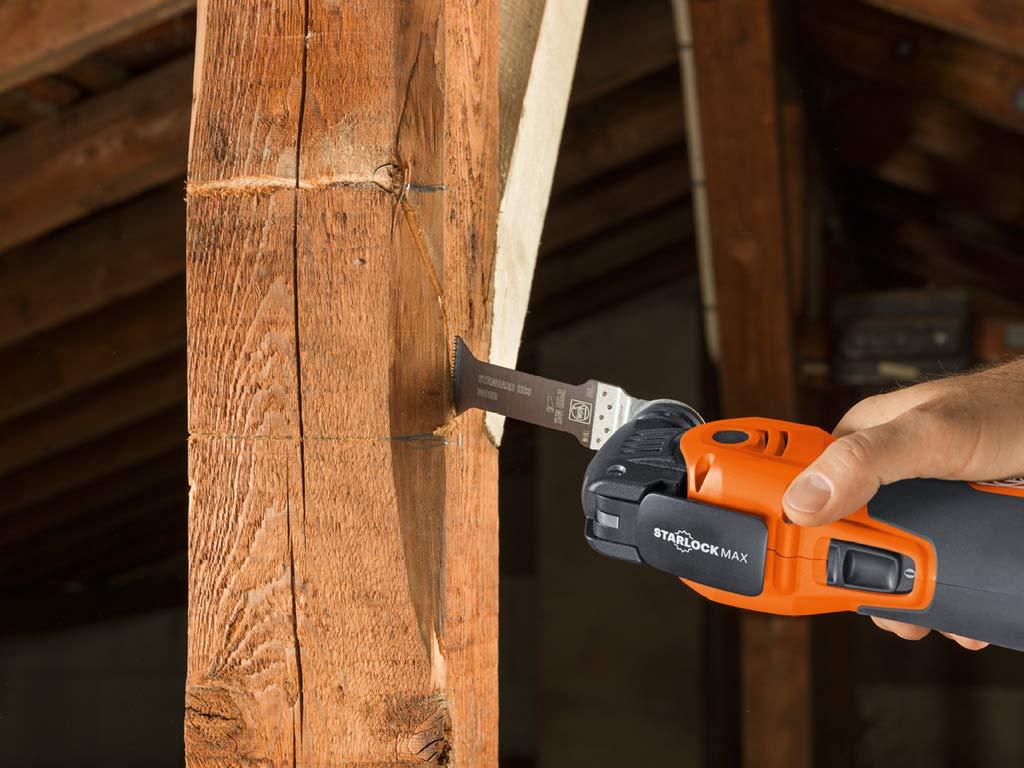 Fein Multimaster Tool AMM 700 Max Top Oscillating Kit - 18V Battery-Powered Cordless Multi Tool for Interior Work and Renovation - Includes 60 Accessories with Case - 71293461090