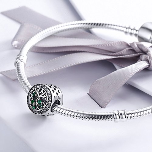 Family Tree Charms Bead Authentic 925 Sterling Silver Love Tree of Life Family Christmas Tree Dangle Charms fit Pandora Bracelet (C)