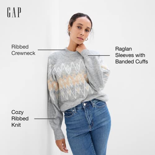 GAP Womens Forevercozy Ribbed Crewneck Sweater, Pink Standard, Large US