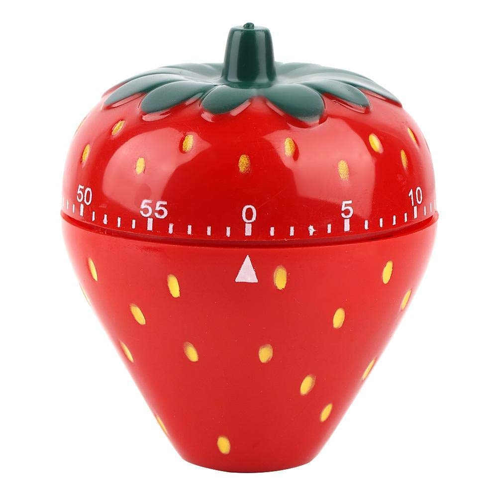 Kitchen Timer, Strawberry Shaped 60 Minutes Kitchen Timer Mechanical Time Reminder Timer Wake Up Kitchen Accessorie for Cooking