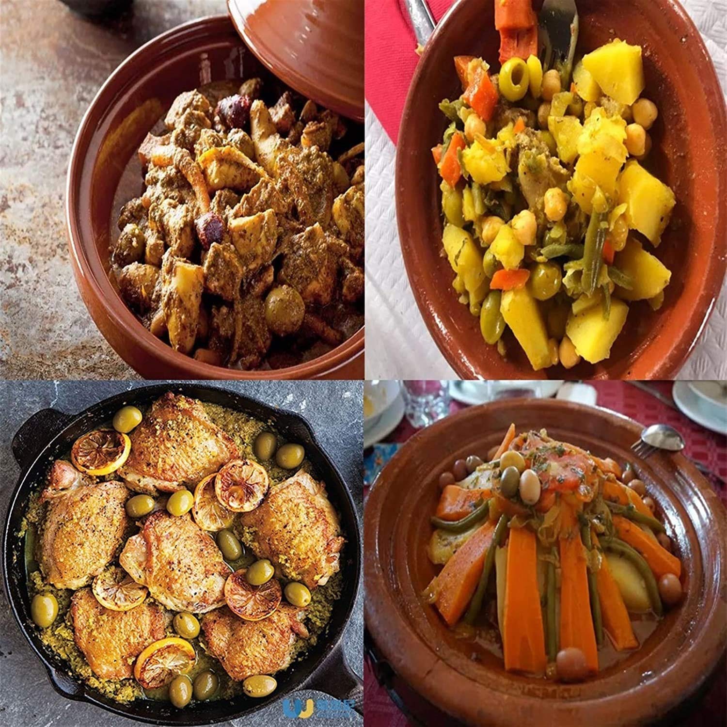 QIANMEI Ceramic Tagine Pot 20 cm Cast Iron Tagine|Slow Cooker with Enamel Lid Pot for Cooking Healthy Food|Smoke-Free Non-Stick Cookware Saucepan