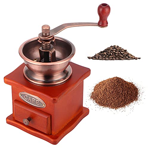 Manual Coffee Grinder, Hand Crank Coffee Grinders Vintage Style Hand Coffee Grinder Roller Classic Coffee Mill Hand Crank Coffee Grinders for Drip Coffee French Press