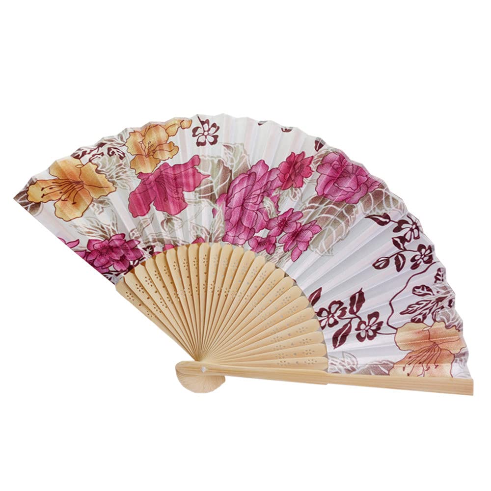 Fan Pocket Hand Chinese Held Folding Flower Gifts Party Vintage Dance Tools & Home Improvement Paper Fan Folding (K, One Size)
